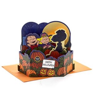 hallmark paper wonder peanuts halloween pop up card with light and sound (great pumpkin)