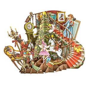 paper d'art nutcracker pop-up card - 3d christmas greeting card with envelope