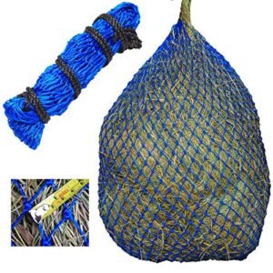 t teke ultra slow hay feeder hay nets, 39" length with 1"±1/4“ feeding holes, horse supplies hay bags for horses, goats, with an extra spared cord