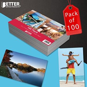 Premium Glossy Photo Paper, 5 x 7 inch, 100 Sheets, 200gsm, by Better Office Products, 5 x 7, 100-Count Pack