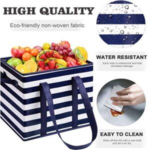 WISELIFE 3 Pack Reusable Grocery Bags Large Shopping Bags, Water Resistant Grocery Tote Bag Collapsible Heavy Duty Tote Bags for Shopping Picnic