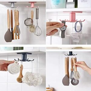 Under Cabinet Utensil Holder,Creative Cabinets Upside Down 6-Claw Position Can Be 360-Degree Rotation Hook Kitchen and Bathroom Ceiling Wall Hanging Hook, Hanging Organizer Rack