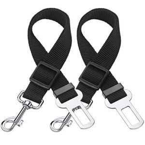 dog seatbelt, dog car seat, dog accessories, pet car seatbelt safety, with adjustable length and nylon fabric, upgraded dog car harness, 2 pack.