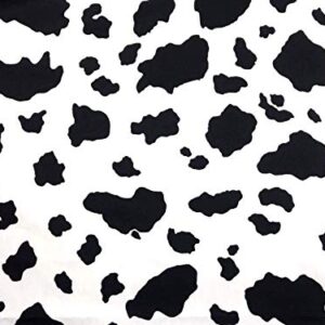 AMORNPHAN 44 Inch Black and White Cow ฺBull Ox Pattern Printed 100% Cotton Fabric Craft Cloth Kid Patchwork Handmade Sewing Crafting for 1 Yard