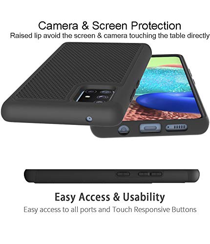 Dahkoiz for Samsung Galaxy A71 5G Case, Dual Layer Drop Protection Cover Protective Phone Case for Samsung Galaxy A71 5G, Black