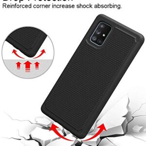 Dahkoiz for Samsung Galaxy A71 5G Case, Dual Layer Drop Protection Cover Protective Phone Case for Samsung Galaxy A71 5G, Black