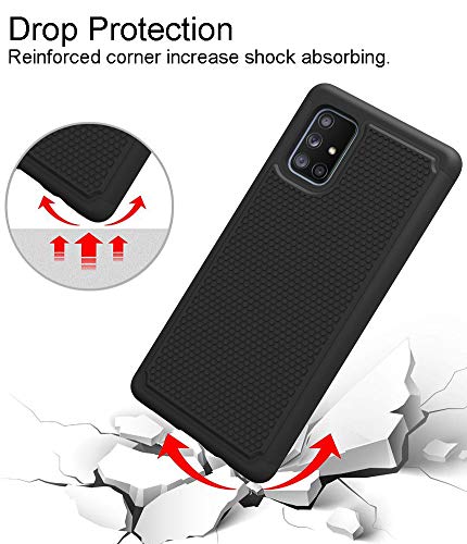 Dahkoiz for Samsung Galaxy A71 5G Case, Dual Layer Drop Protection Cover Protective Phone Case for Samsung Galaxy A71 5G, Black