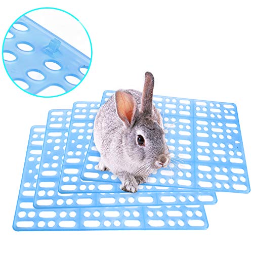 Hamiledyi Rabbit Cage Mats Small Animal Plastic Feet Pads Floor Mat for Pet Cats Dogs Bunny Hamster Rat Chinchilla Guinea Pig, 4 Pcs