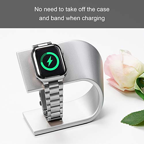 iiteeology Compatible with Apple Watch Band 44mm SE/Series 6 5 4, Upgraded Stainless Steel Link Replacement Band with iWatch Screen Protector Case Silver/Silver