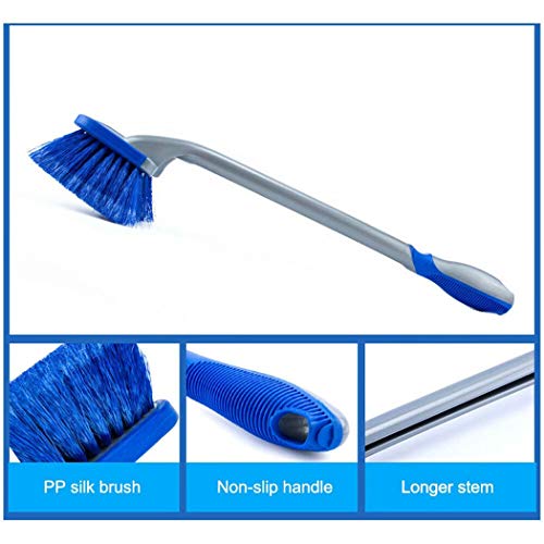 CTIIU Car Tire Cleaning Brush Long Handle Wheel Brush Exhaust Pipe Cleaning Brush,Gm Truck,Motorcycle,Bicycle,Multi-Function Cleaning Tool