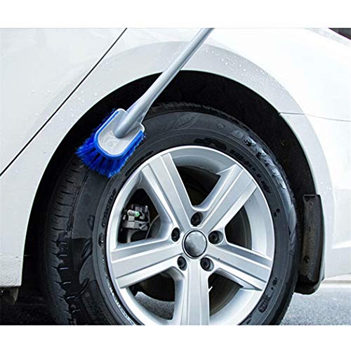 CTIIU Car Tire Cleaning Brush Long Handle Wheel Brush Exhaust Pipe Cleaning Brush,Gm Truck,Motorcycle,Bicycle,Multi-Function Cleaning Tool