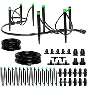 carpathen drip irrigation kit - adjustable premium garden watering system for raised garden bed, yard, lawn or indoor - complete irrigation system with drip emitters, 1/4 tubing and drip connectors