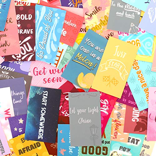 100 Motivational cards with inspirational quotes - encouragement and kindness cards shows gratitude and appreciation. Affirmation cards set contains 100 uniquely designed mini note cards