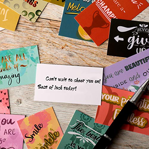 100 Motivational cards with inspirational quotes - encouragement and kindness cards shows gratitude and appreciation. Affirmation cards set contains 100 uniquely designed mini note cards