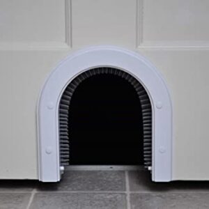 CATHOLE Plastic Cat Door ECO Model - Original Interior Cat Door, Installs Easily, Removable Grooming Brush