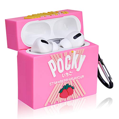 Mulafnxal for Airpod Pro 2019/Pro 2 Gen 2022 Case, Cute 3D Funny Soft Silicone Air pods Pro Cover, Fun Cool Design Skin Shell, Stylish Drink Fashion Keychain Cases for Airpods Pro (Pink Cookies)