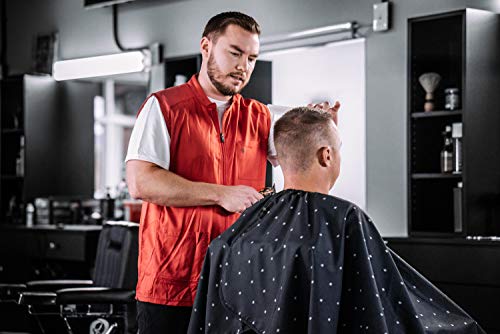 Barber Strong The Barber Vest, Men's Red, Hair Repellent, Ultra Lightweight and Breathable Mesh Side Panels, Sleeveless, Features 3 Pockets and 2-Way Zipper Closure - Size 2XL, Great for Pet Grooming