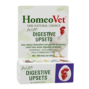 homeopet avian digestive upsets, healthy digestive support for poultry and pet birds, 15 milliliters