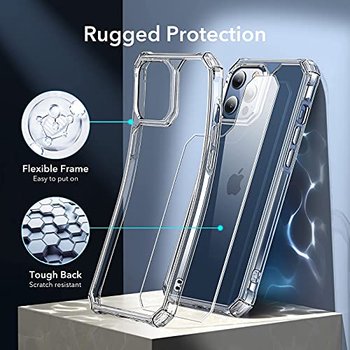 ESR for iPhone 12 Phone Case/iPhone 12 Pro Phone Case, Military-Grade Protection, Shockproof Air-Guard Corners, Yellowing-Resistant Back, Phone Case for iPhone 12/iPhone 12 Pro, Air Armor Case, Clear