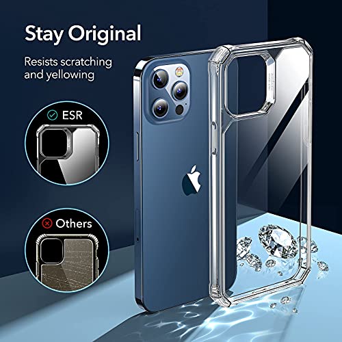 ESR for iPhone 12 Phone Case/iPhone 12 Pro Phone Case, Military-Grade Protection, Shockproof Air-Guard Corners, Yellowing-Resistant Back, Phone Case for iPhone 12/iPhone 12 Pro, Air Armor Case, Clear