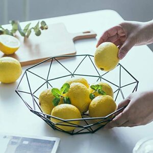 TEETOOKEA Metal Wire Fruit Bowl, Iron Arts Fruit Storage Baskets for Kitchen Counter, Countertop, Home Decor, Table Centerpiece Decorative hold Vegetables, Bread, Snacks, Potpourris