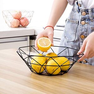 TEETOOKEA Metal Wire Fruit Bowl, Iron Arts Fruit Storage Baskets for Kitchen Counter, Countertop, Home Decor, Table Centerpiece Decorative hold Vegetables, Bread, Snacks, Potpourris