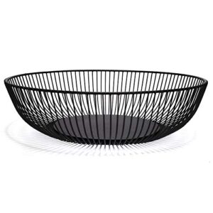 teetookea metal wire fruit basket, creative minimalist housewares metal iron fruit storage bowls holder for kitchen counter, home decor, table centerpiece decorative (hemisphere)