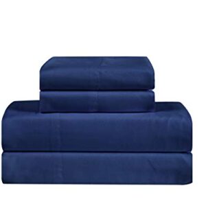 Truly Calm Antimicrobial Navy Twin XL 3 Piece Sheet Set, SS3829NVTX-4700