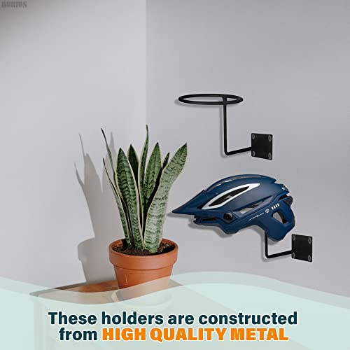 9Pcs Wall Hat Rack Helmet Stand - Black Metal Baseball Hat Organizer Hat Display Rack Helmet Holder Wall Mount Closet Storage- Wig Stand Home Organization Motorcycle Helmet Accessories Cowboy Hat Rack