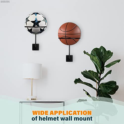 9Pcs Wall Hat Rack Helmet Stand - Black Metal Baseball Hat Organizer Hat Display Rack Helmet Holder Wall Mount Closet Storage- Wig Stand Home Organization Motorcycle Helmet Accessories Cowboy Hat Rack