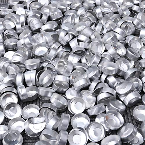 Artibetter 500pcs Aluminum Tea Light Tins Cups Tea Light Empty Cases Containers for Candle Making Supplies (Silver)