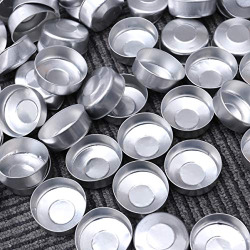 Artibetter 500pcs Aluminum Tea Light Tins Cups Tea Light Empty Cases Containers for Candle Making Supplies (Silver)