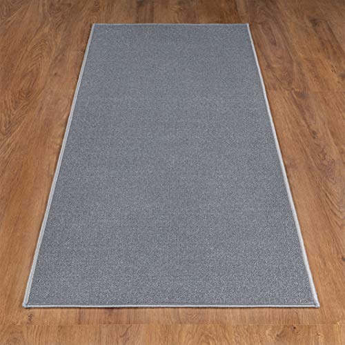 Machine Washable Modern Solid Design Non-Slip Rubberback 2x6 Traditional Runner Rug for Hallway, Kitchen, Bedroom, Living Room, 2'2" x 6', Gray