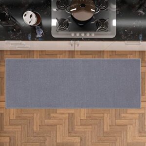 Machine Washable Modern Solid Design Non-Slip Rubberback 2x6 Traditional Runner Rug for Hallway, Kitchen, Bedroom, Living Room, 2'2" x 6', Gray