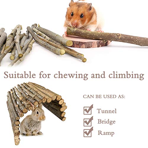 Hamiledyi Bunny Wooden Ladder Guinea Pig DIY Toy Rodents Chewing & Climbing Bridge Chinchillas Cage Tunnel/Hideout/Hut/Ramp/Divider for Small Animal Rat Syrian Hamster Squirrel