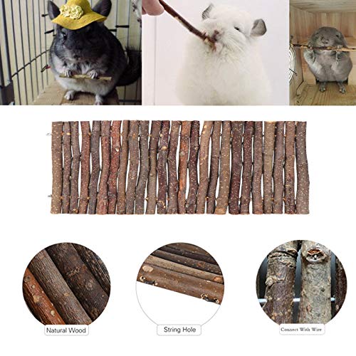 Hamiledyi Bunny Wooden Ladder Guinea Pig DIY Toy Rodents Chewing & Climbing Bridge Chinchillas Cage Tunnel/Hideout/Hut/Ramp/Divider for Small Animal Rat Syrian Hamster Squirrel