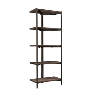 sauder north avenue bookcase, l: 23.43" x w: 13.66" x h: 59.33", smoked oak finish