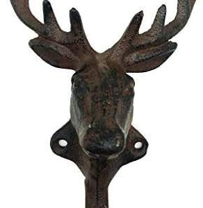 T&Garice Heavy Duty Rustic Cast Iron Decorative Wall Hook Kitchen Living Room Bathroom Wall Decoration (Deer)