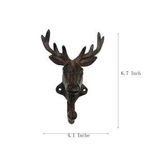 T&Garice Heavy Duty Rustic Cast Iron Decorative Wall Hook Kitchen Living Room Bathroom Wall Decoration (Deer)