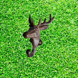 T&Garice Heavy Duty Rustic Cast Iron Decorative Wall Hook Kitchen Living Room Bathroom Wall Decoration (Deer)