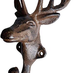 T&Garice Heavy Duty Rustic Cast Iron Decorative Wall Hook Kitchen Living Room Bathroom Wall Decoration (Deer)