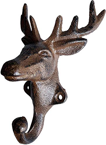 T&Garice Heavy Duty Rustic Cast Iron Decorative Wall Hook Kitchen Living Room Bathroom Wall Decoration (Deer)