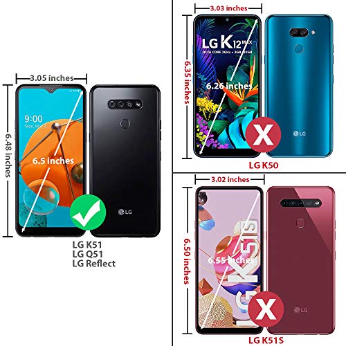 TJS Compatible with LG K51 Case, LG Q51 Case, LG Reflect Case, with [Tempered Glass Screen Protector][Defender][Metal Ring][Magnetic Support] Kickstand Heavy Duty Drop Protector Phone Case (Black)