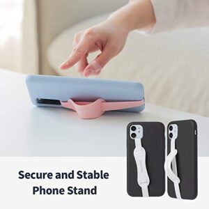 Sinjimoru Universal Silicone Phone Grip Holder, as Cell Phone Stand, with Elastic Phone Finger Strap for Android/iPhone Case. Sinji Loop Stand Black