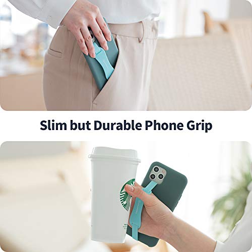 Sinjimoru Universal Silicone Phone Grip Holder, as Cell Phone Stand, with Elastic Phone Finger Strap for Android/iPhone Case. Sinji Loop Stand Black