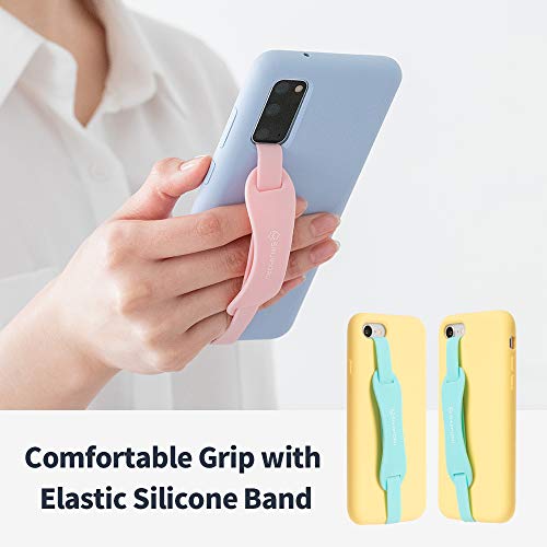 Sinjimoru Universal Silicone Phone Grip Holder, as Cell Phone Stand, with Elastic Phone Finger Strap for Android/iPhone Case. Sinji Loop Stand Black