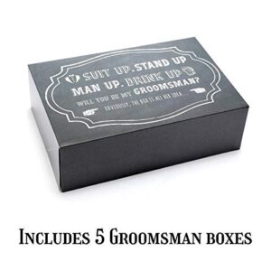 Pop Fizz Designs Groomsmen Box (6 pack) Groomsman Gift I Groomsmen Proposal Box | Groomsmen Gift Box Set | Will You Be My Groomsman? | Will You be My Best Man? | Chalkboard Style