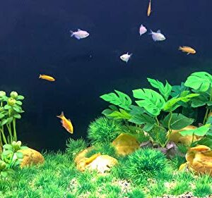 Artificial Aquarium Green Water Plants Grass Ball Set 25 Pcs, Fish Tank Aquarium Decorations, Made of Soft Plastic