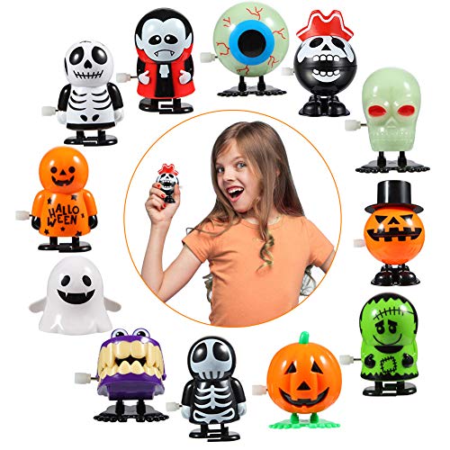 ThinkMax 12 Pcs Halloween Wind Up Toy Assortments for Halloween Party Favors Gift Bag Fillers, Halloween Games