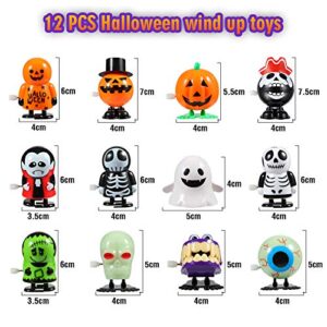 ThinkMax 12 Pcs Halloween Wind Up Toy Assortments for Halloween Party Favors Gift Bag Fillers, Halloween Games